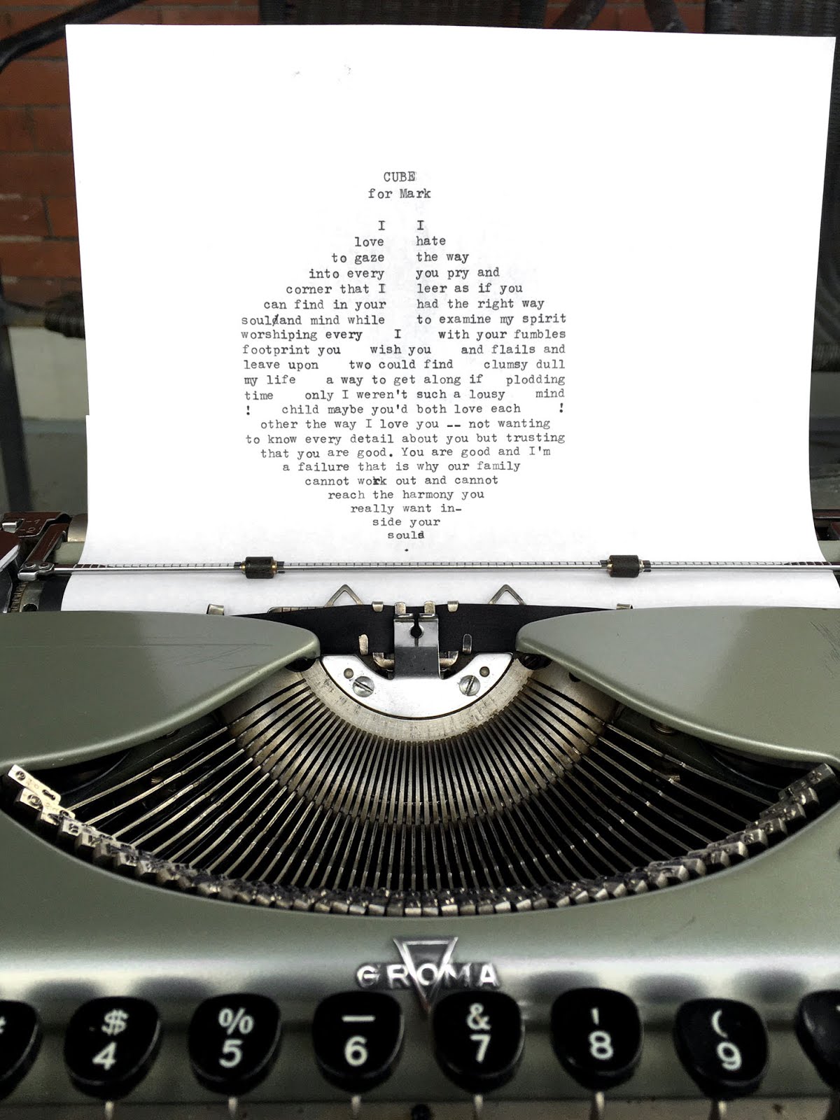 Poem of the day: cube/ /THE TYPEWRITER REVOLUTION