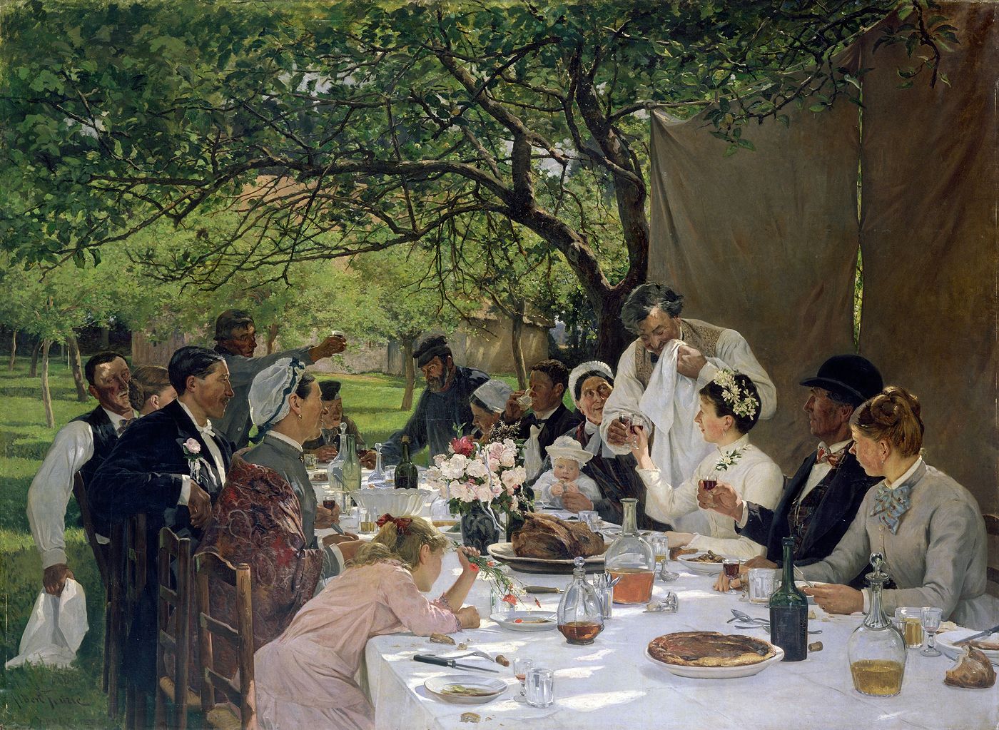 Peinture Française du 19ème Siècle: Wedding Feast at Yport (1866)