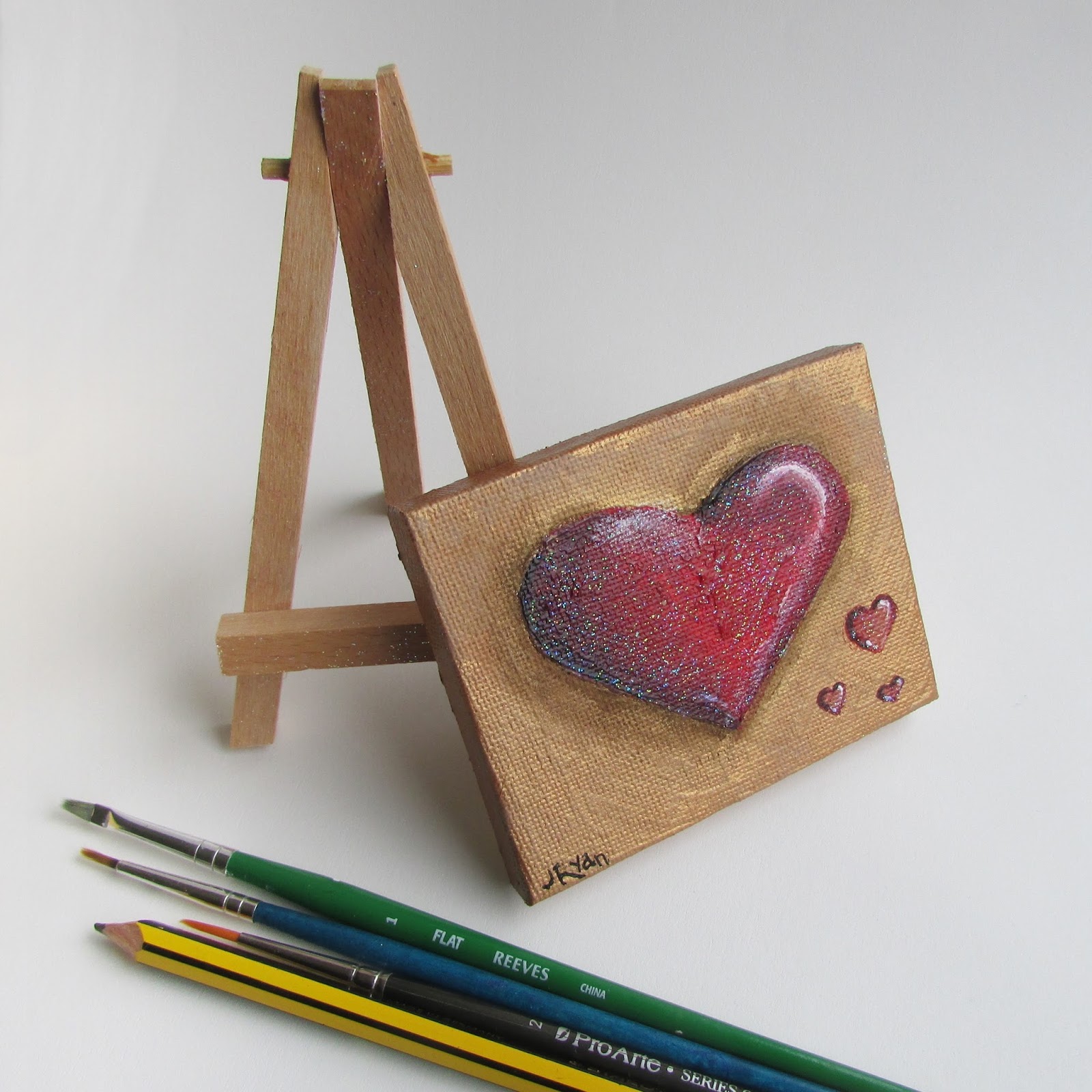 Handcrafted by Picto: Small Art, Hearts on Canvas
