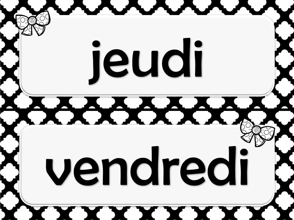 la classe de caro.: Les jours de la semaine, la date et les mois ...