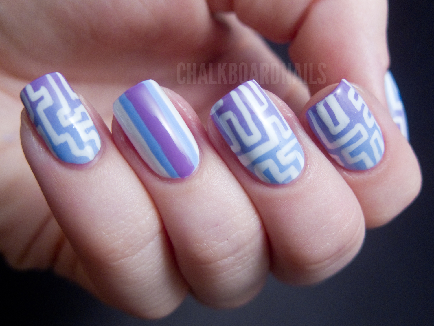 Maze Patterned Gradient Nails | Chalkboard Nails | Phoenix, Arizona ...