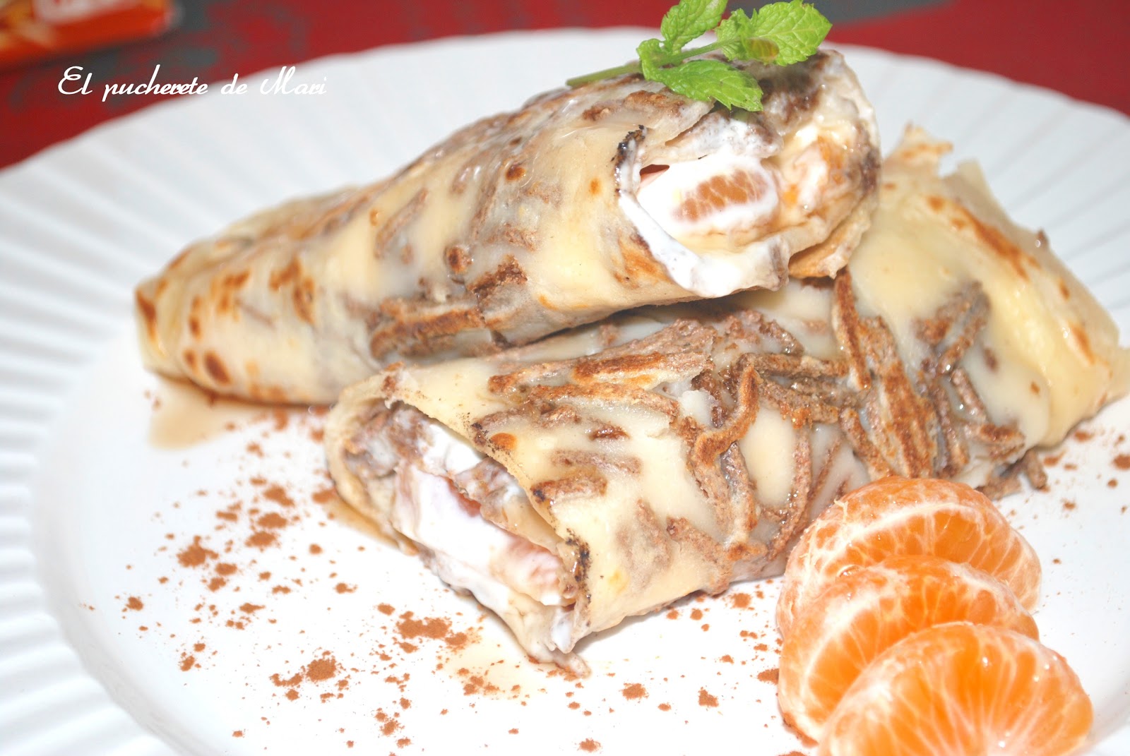 CREPES DE PALITOS ALL-BRAN, QUESO CREMA Y MANDARINA