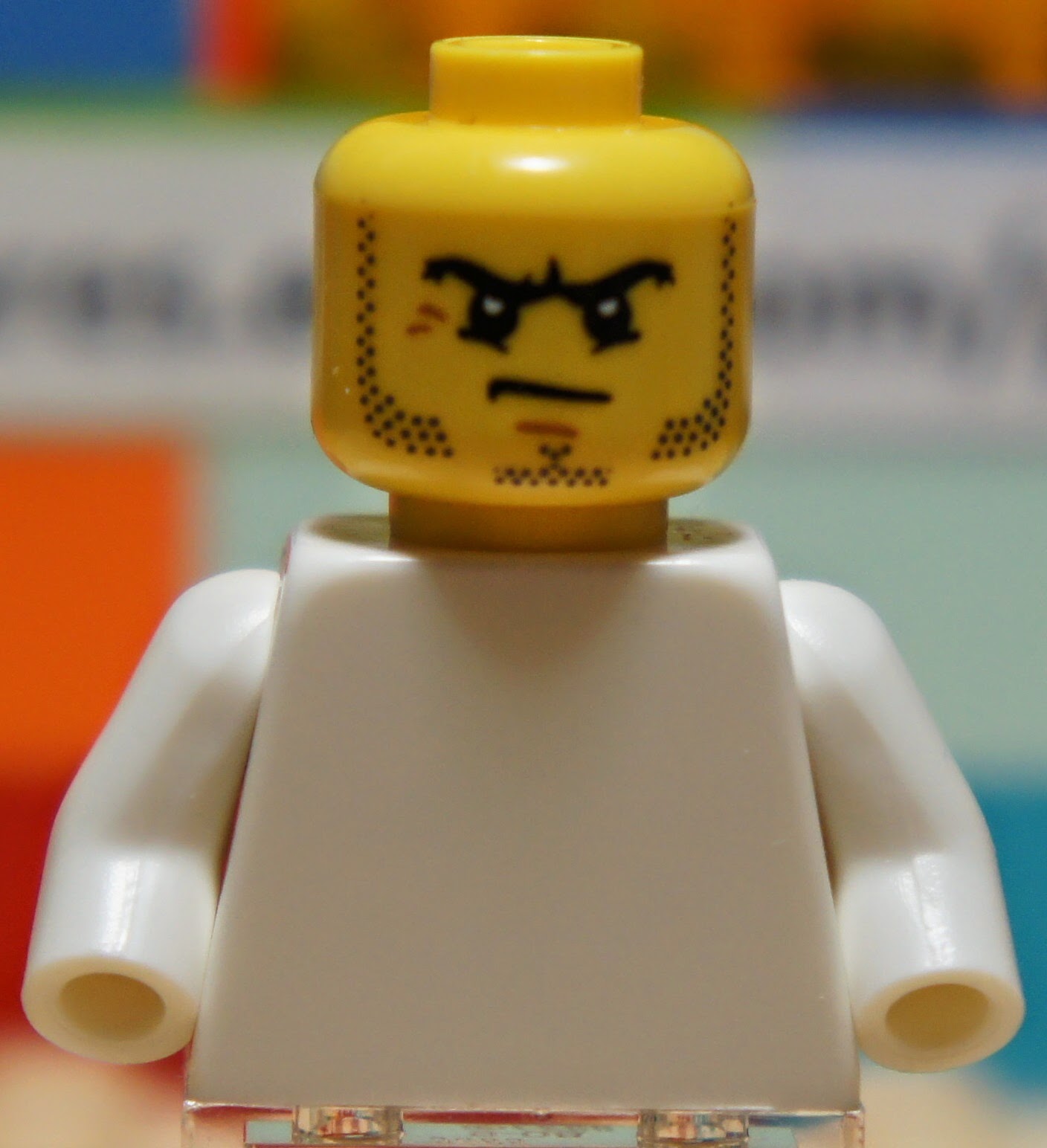 LEGO Head Piece MAD GRUMPY Bearded Face Expression - Part for ...