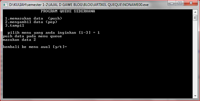 Tukang Coding: Contoh Program c++ QUEUE(Antrian)