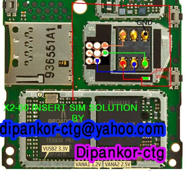 Nokia x2-00 Insert Sim Solution Jumper | Teknik Dasar Servis Hp
