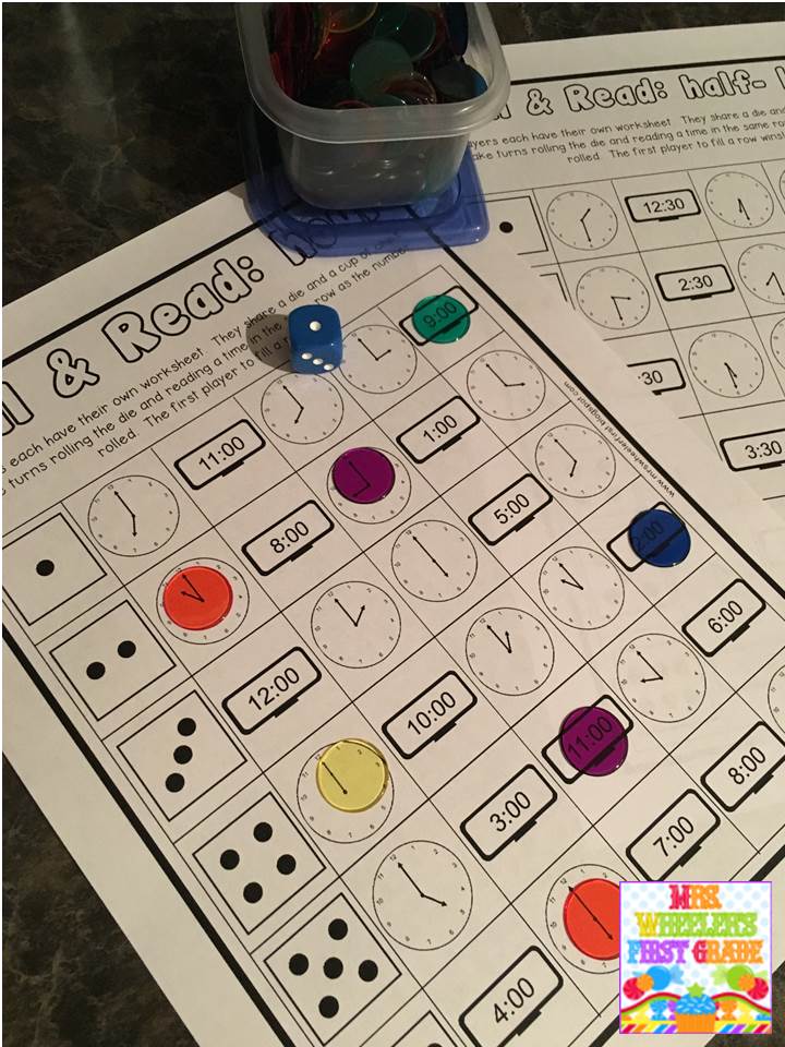 Mrs. Wheeler's First Grade Tidbits: Telling Time Math Games