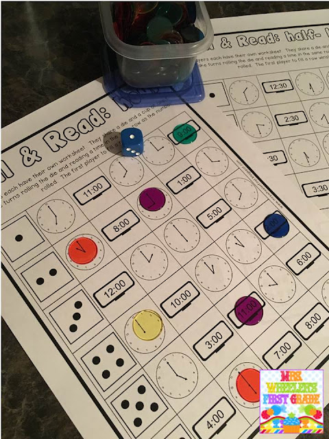 Mrs. Wheeler's First Grade Tidbits: Telling Time Math Games