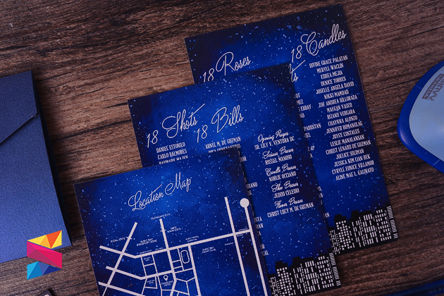 Starry Night Themed Debut Invitation - Stunro CreativeWorks