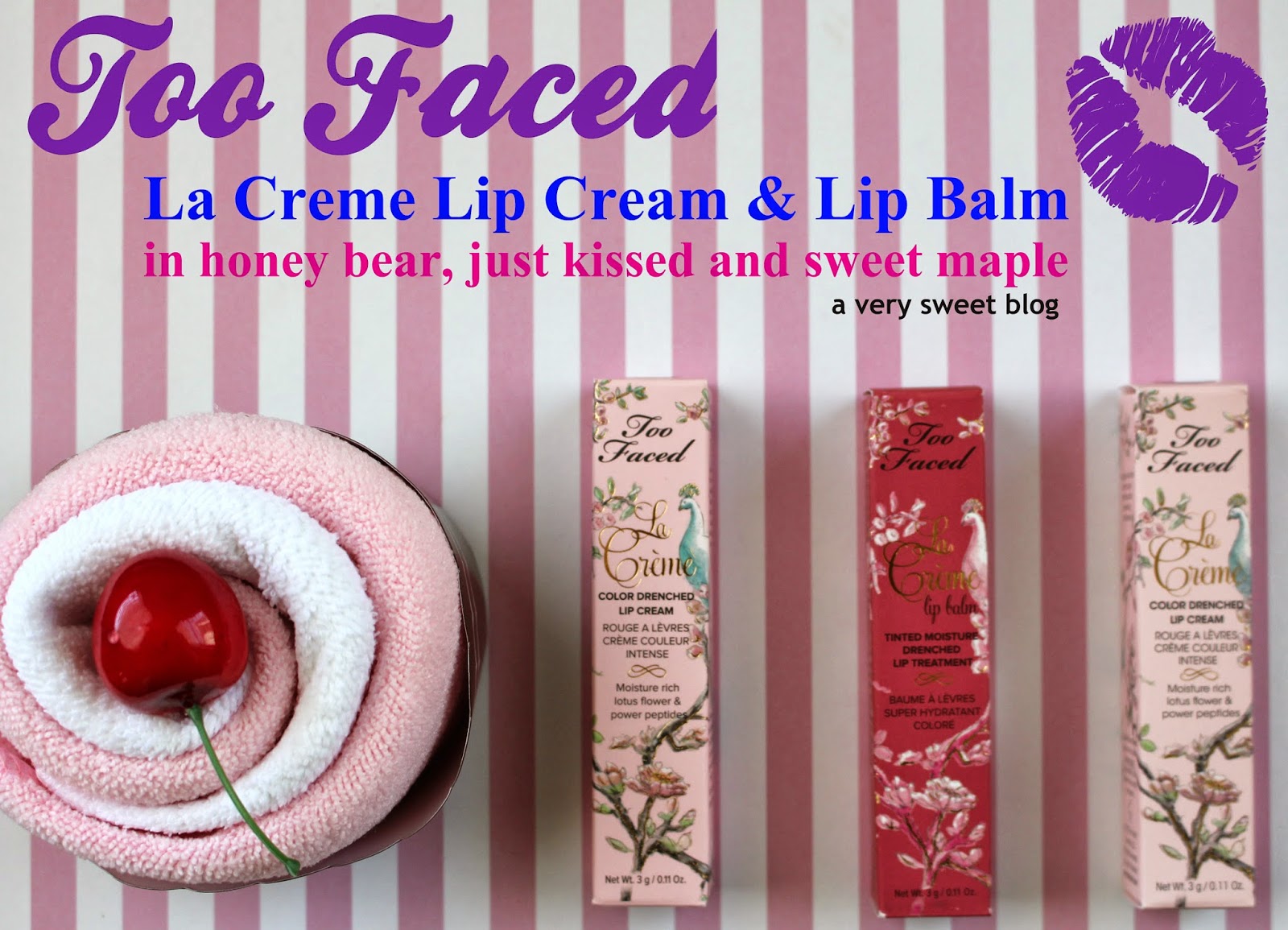 Too Faced La Creme Lip Cream & Lip Balm in Honey Bear, Just Kissed ...