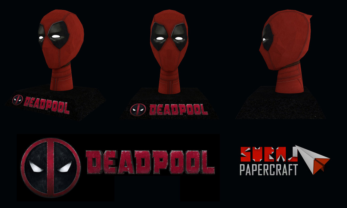 Deadpool Papercraft - Head with Stand | Papercraft Paradise ...
