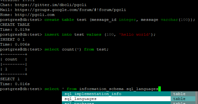 Serverあれこれ Dockerでpgcliとpostgresql10がインストールされたコンテナを構築する