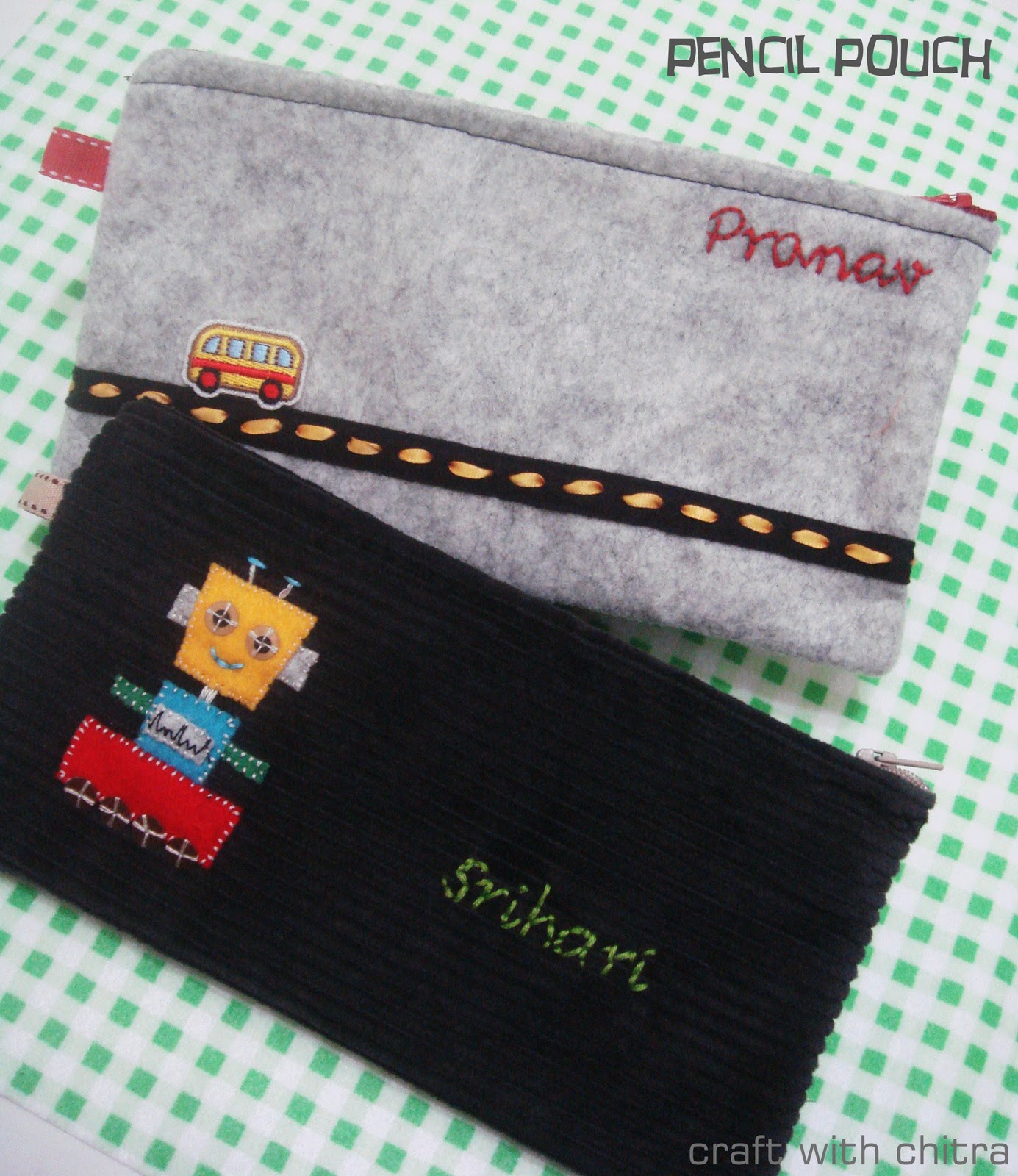 Craft with Chitra: Pencil Pouch for Boys