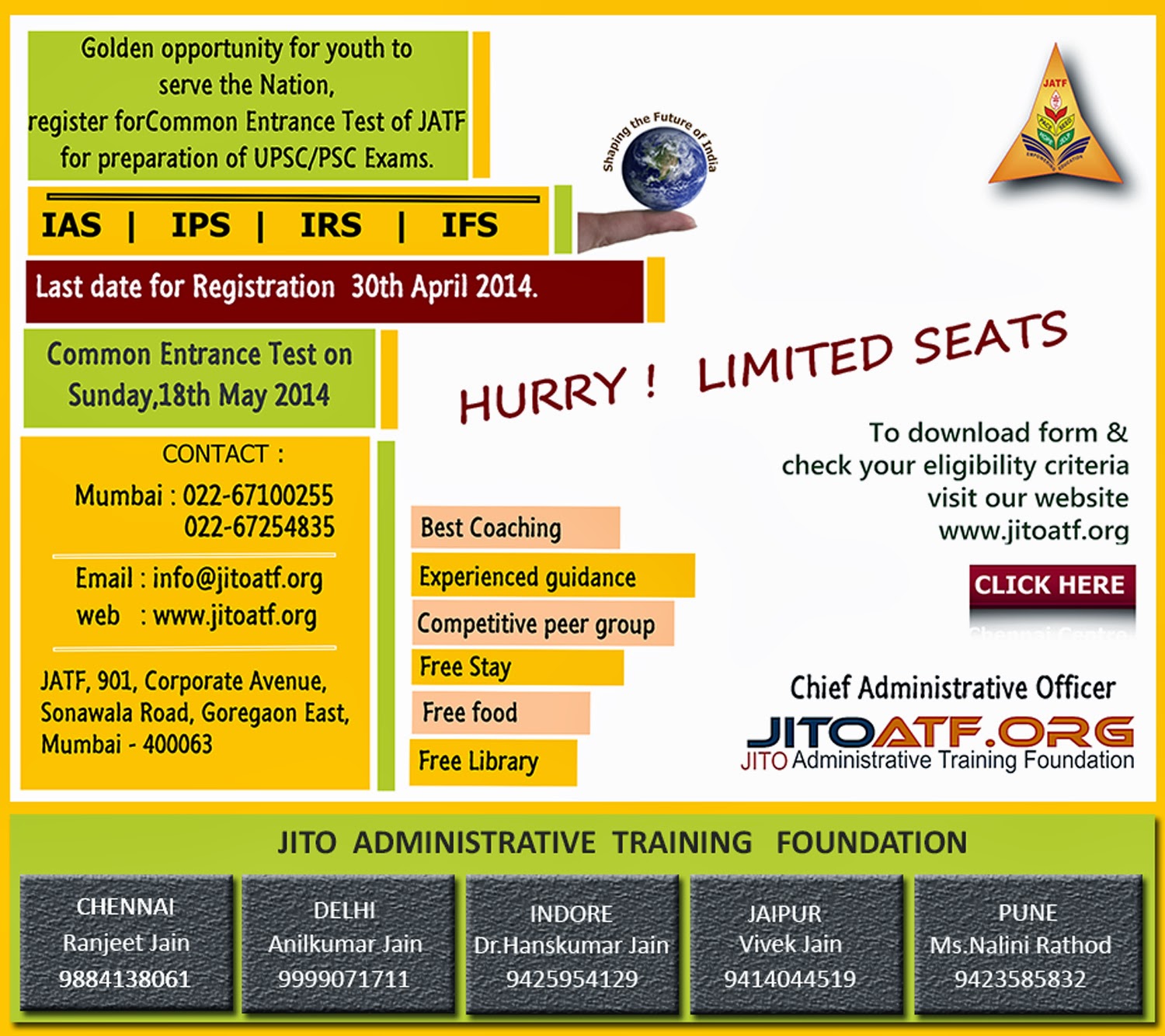 jainism: From JITO-JATF - CET 2014-15 For IRS IPS ect