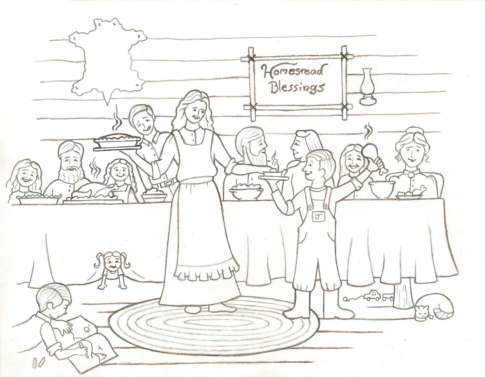 Homestead Blessings : Free Coloring Page!