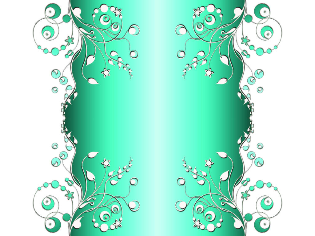 Sh Yn Design: Floral Frame 125: Green Turquoise