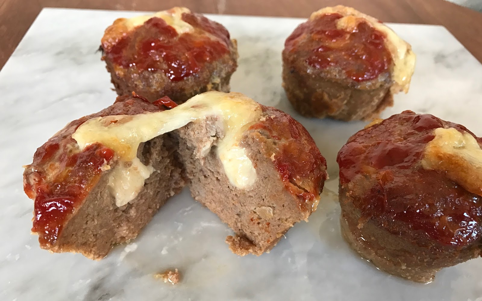 Mozzarella Stuffed Individual Meatloaves