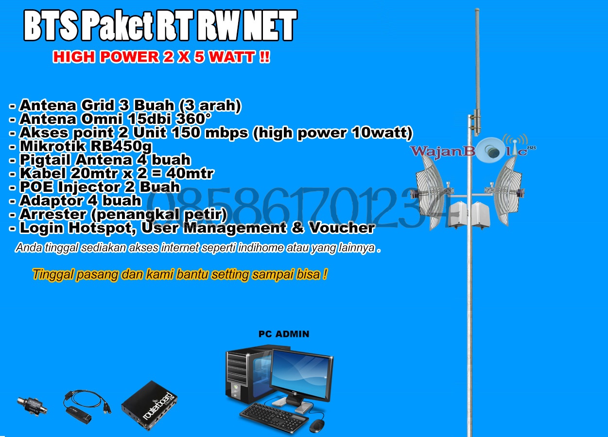 Paket BTS Rt Rw Net up to 30 Km v1 - Bandung Bolic