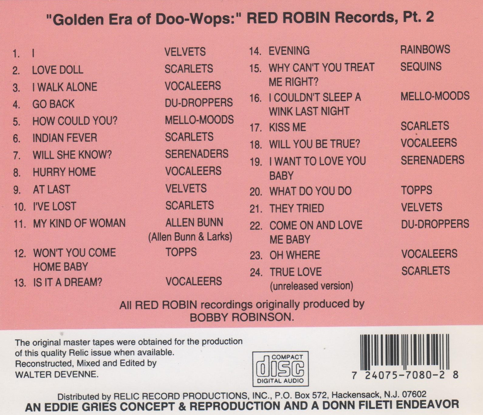Doo Wop n Soul Oldies: Golden Era Of Doo Wops: Red Robin Records