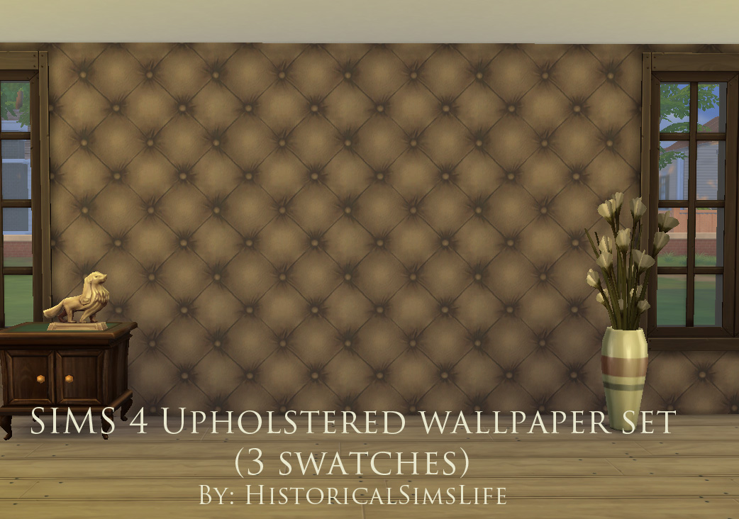 TS4: Upholstered Wallpaper Set | History Lover's Sims Blog