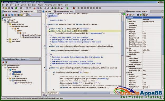 Oracle Applications Oracle Application Framework Oaf Hello World Page