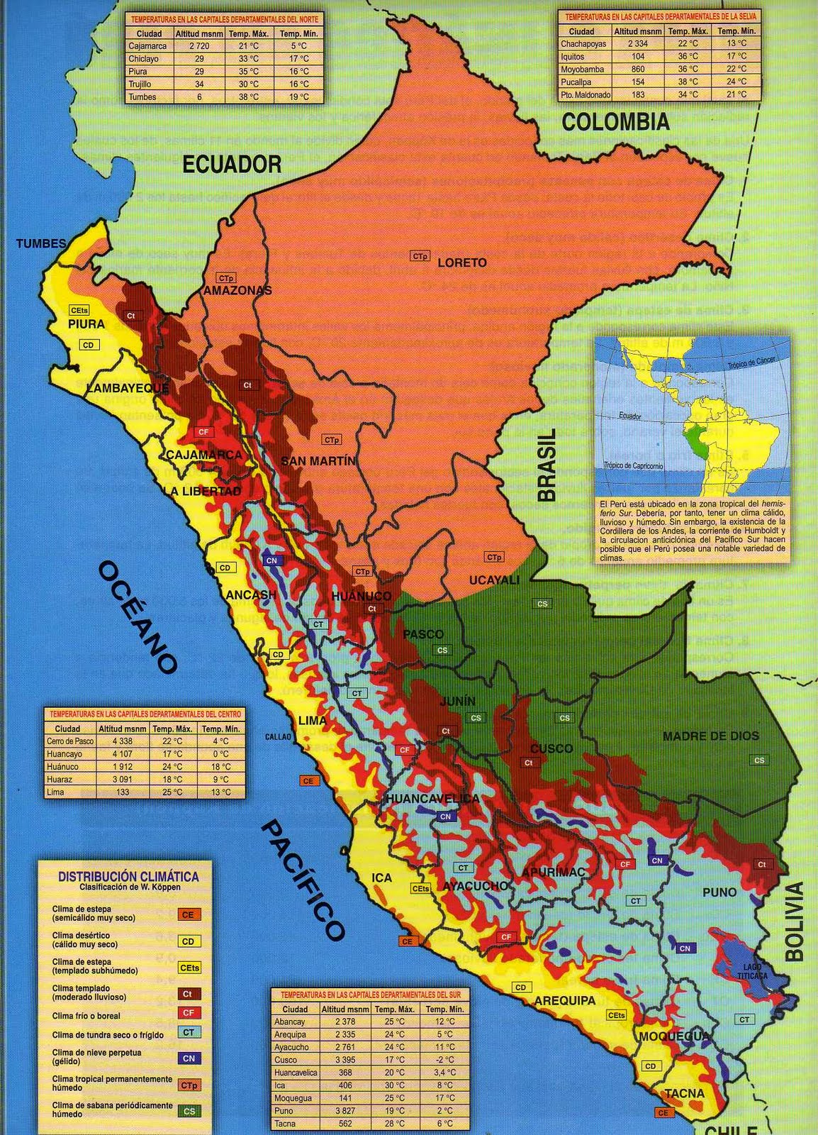 Informacion Cultural: MAPA CLIMÁTICO DEL PERÚ