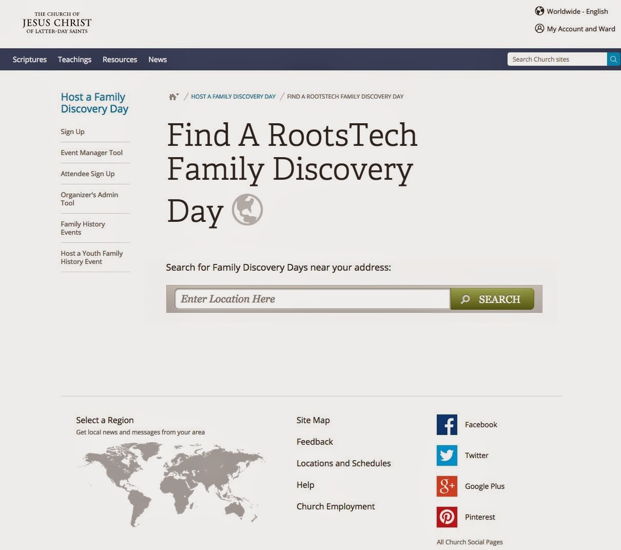 Rejoice, and be exceeding glad...: Find a Family Discovery Day in Your Area