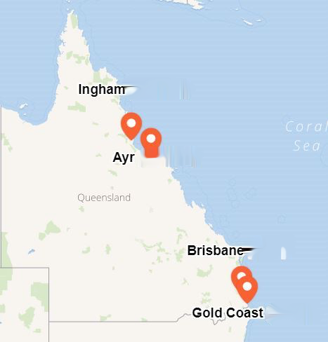 Historical Australian Towns: Ayr: Sugarcane Fields by The Burdekin River