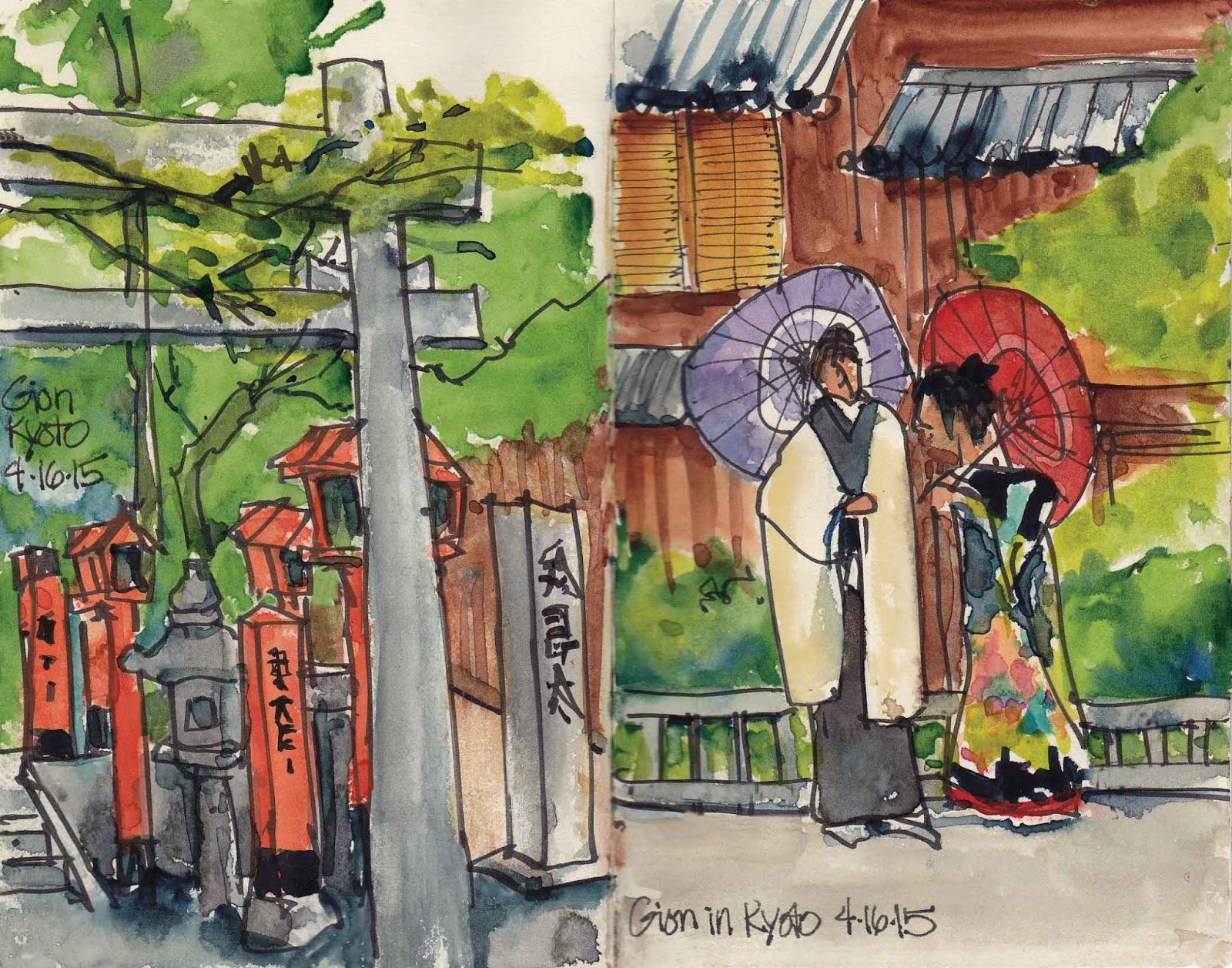 Urban Sketchers S.F. Bay Area: Kyoto Sketches Part 3