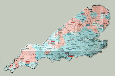 Country Standard: 1892 General Election Map - Southern England