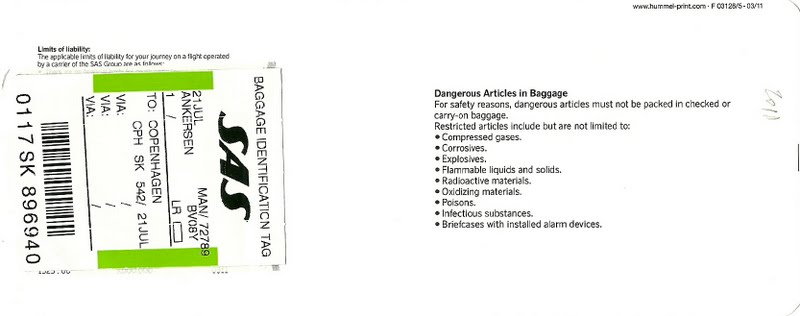 The traveler's drawer: SAS. Boarding Pass for flight SK542 Manchester ...