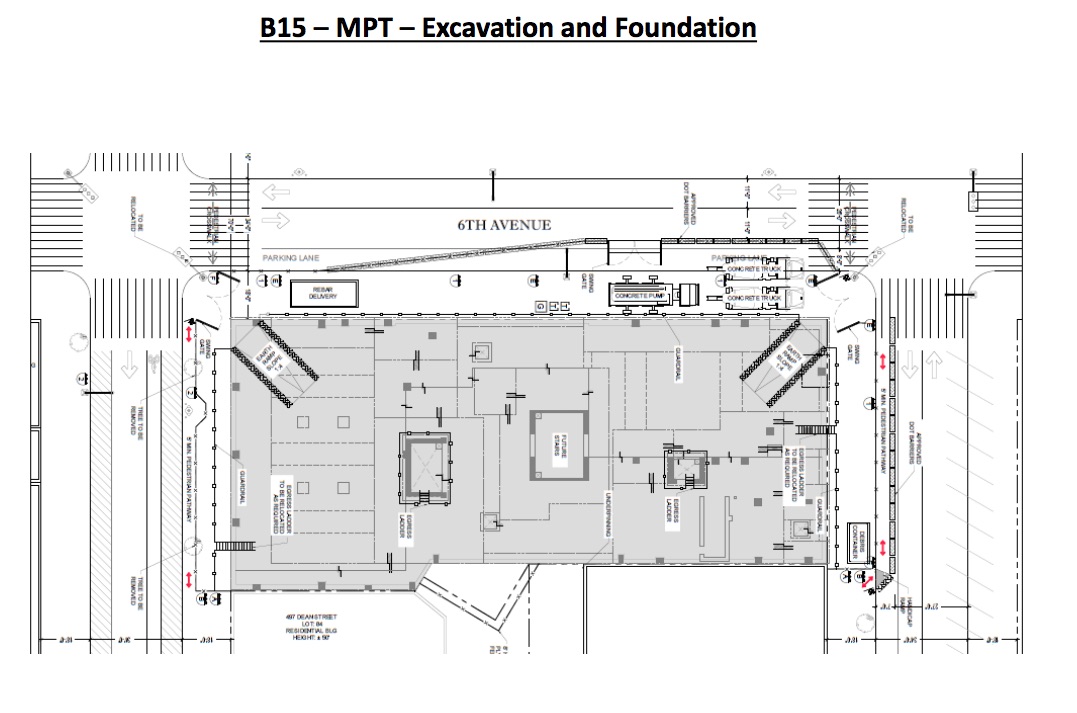 As work begins at B15 site, a very tight fit along Sixth Avenue