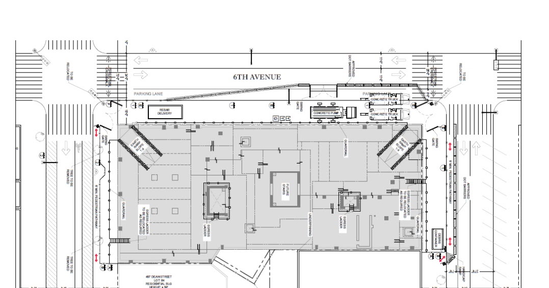 As work begins at B15 site, a very tight fit along Sixth Avenue