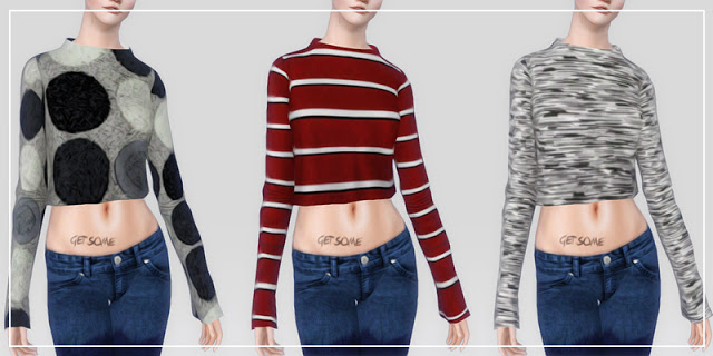 Best Daily Sims 3: S3 Cropped long sleeve top_FM by littlemsims