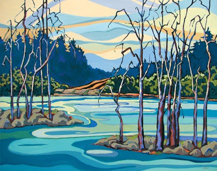 Daily Painters Abstract Gallery: "Winkle Pond," contemporary landscape ...