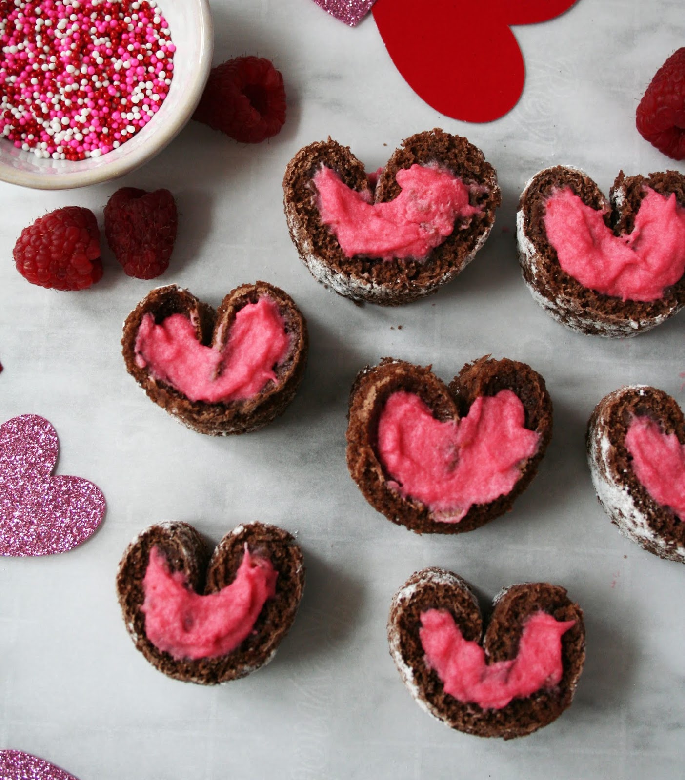 Mini Raspberry Swiss Rolls - Batter in the Bowl