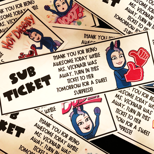Tech and Teachability: Sub Tickets FREEBIE! {Tutorial plus Template}