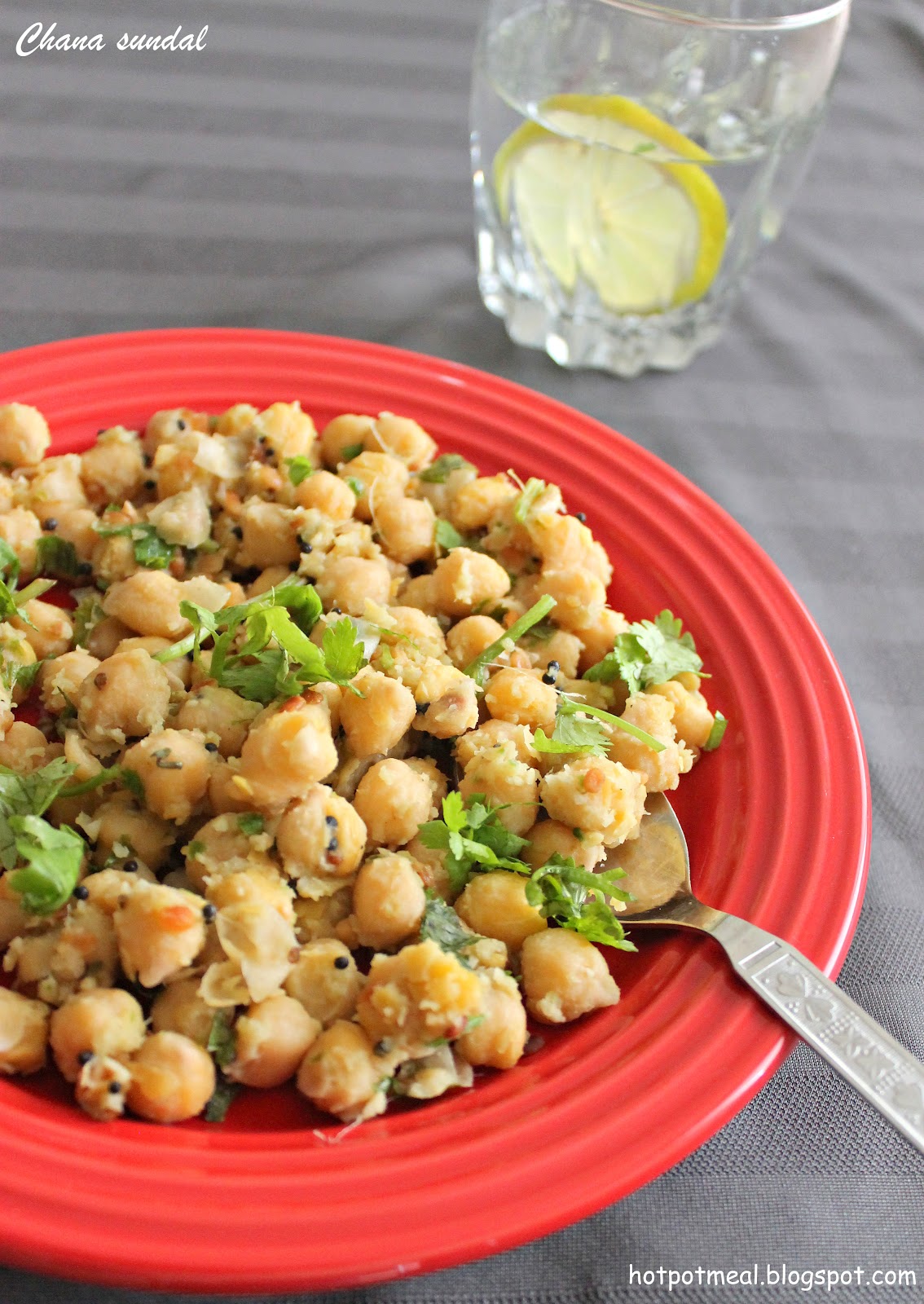 Hot pot cooking: Chana Sundal (salad)