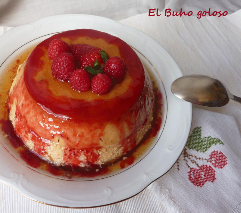 El Buho goloso: Flan de frutas rojas sin horno (Concurso y Premio)