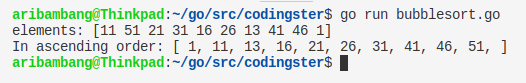 Bubble Sort Algorithm In Go Golang Codingster 8619