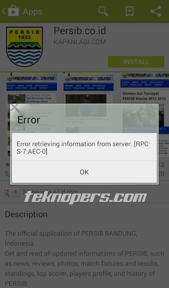 Cara Mengatasi Kode Error [RPC:S-7:AEC-0] Pada Google Play - Teknopers.com