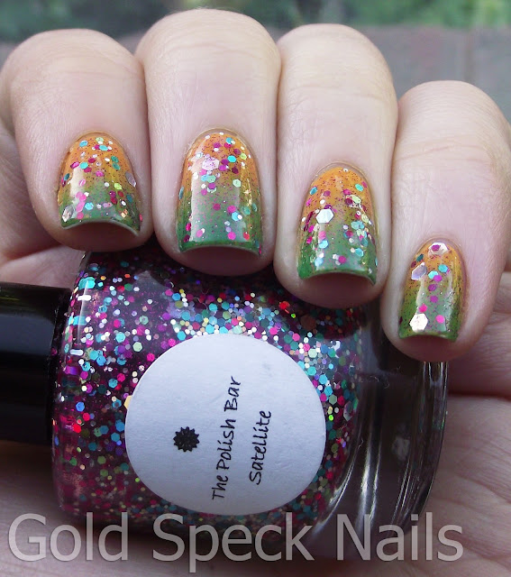 Gold Speck Nails: Orange to Green Gradient & The Polish Bar Satellite ...