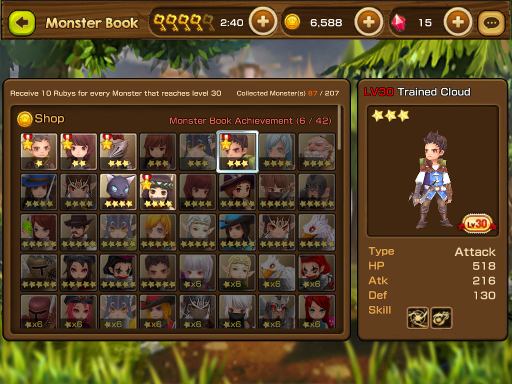 LINE Touch Monsters: Character Information - ข้อมูลตัวละคร