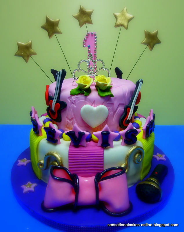 Cake Inspiration: 1st Year Rock Princess Theme Cake Singapore ( Pink ...