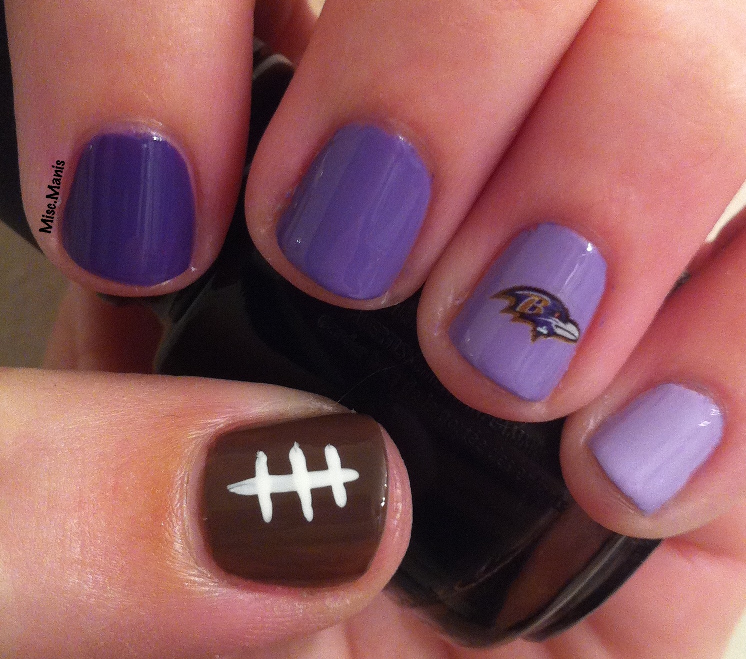 Miscellaneous Manicures: Baltimore Ravens Nails - Week 12 - Purple Ombré