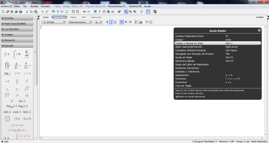 Informaticos W: Maple 17