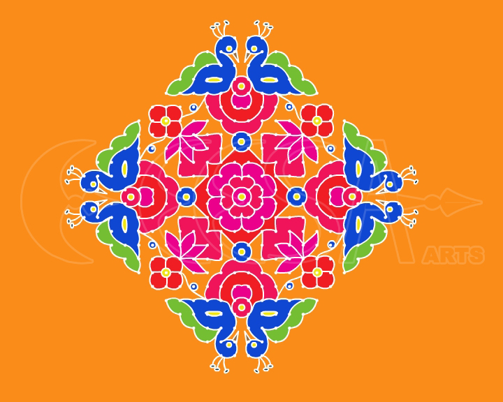 Rangoli: Dotted Rangoli | Chukkala Muggulu | Kolam - 5 | Dots 24 x 4 ...