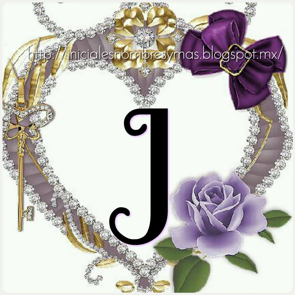 Iniciales Nombres y Más: Iniciales en bello corazón brillante A a la J