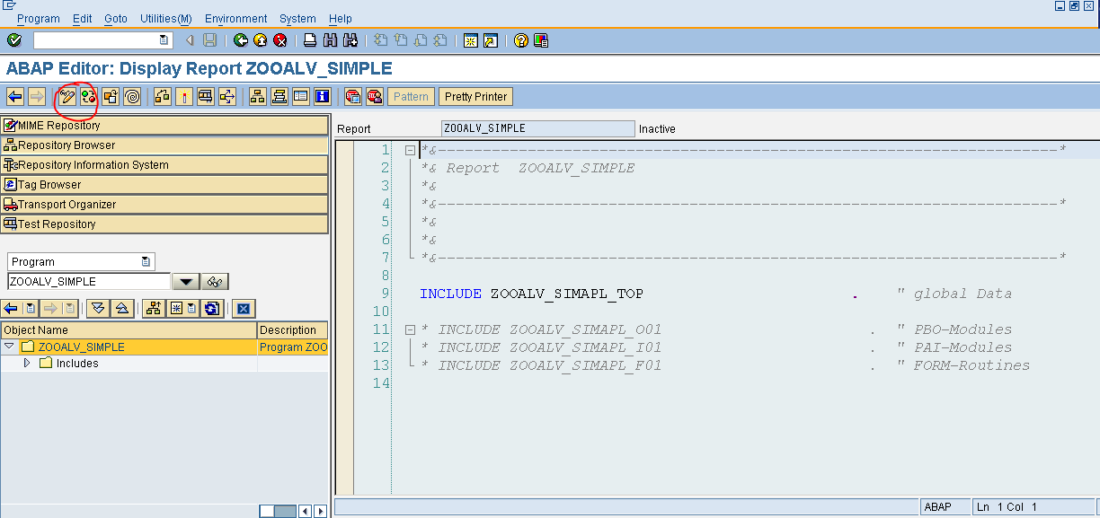 SAP TECH: Basic OO-ALV Report ( SE80 )