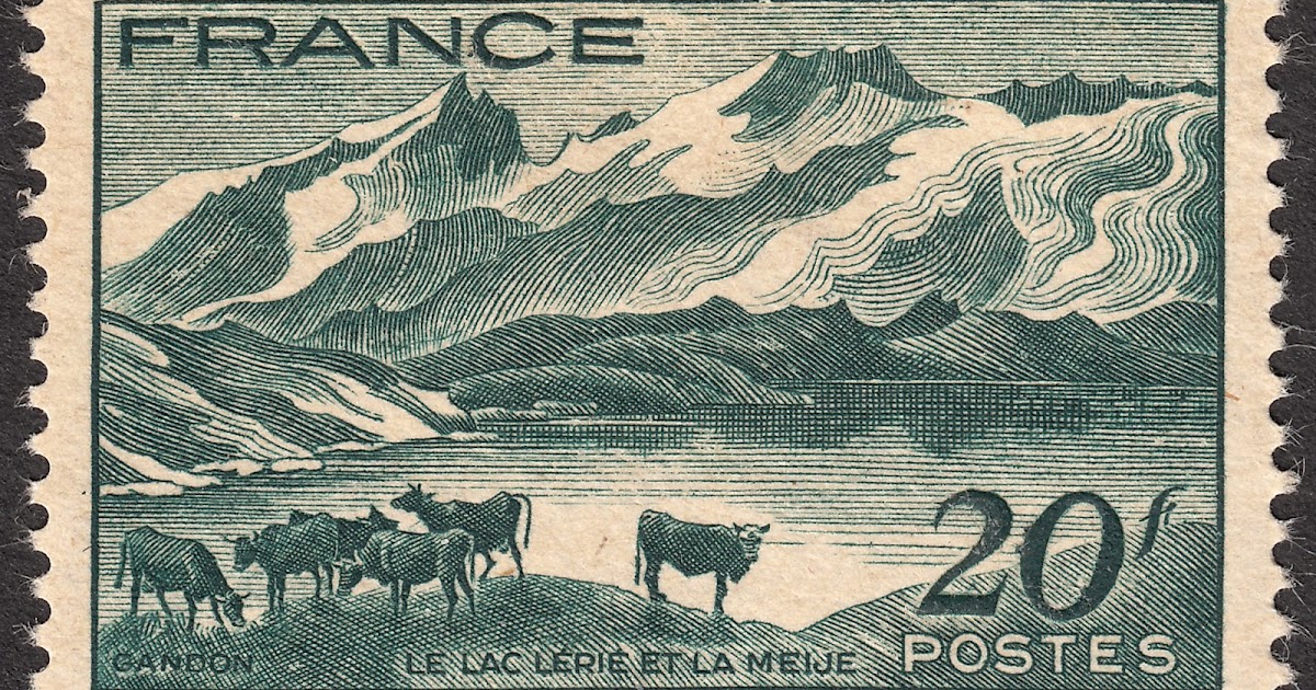 Engraved Stamps!: France 1943 - Lac Lérié and the Meije