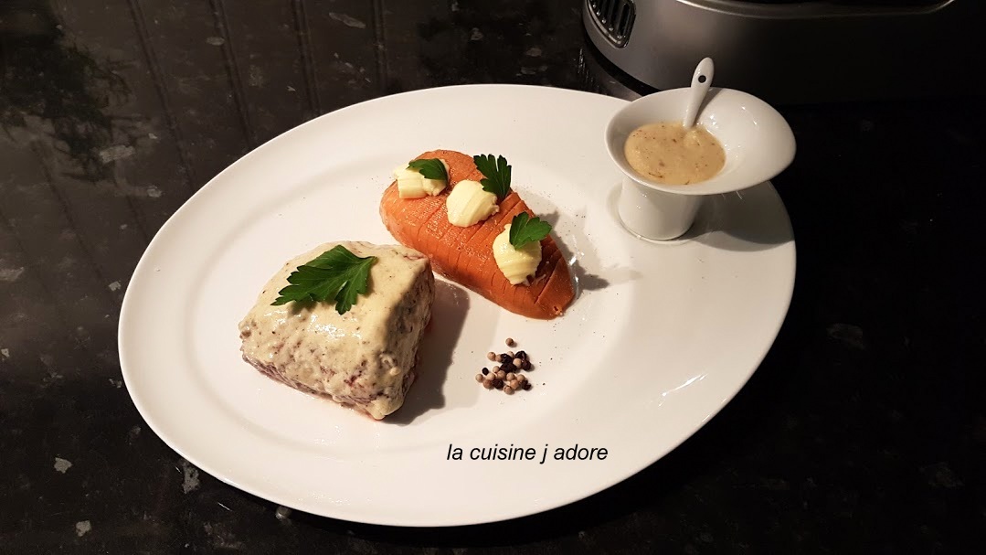 la cuisine j adore : PAVE DE RUMSTEAK AUX POIVRES RARES, PATATES DOUCES ...